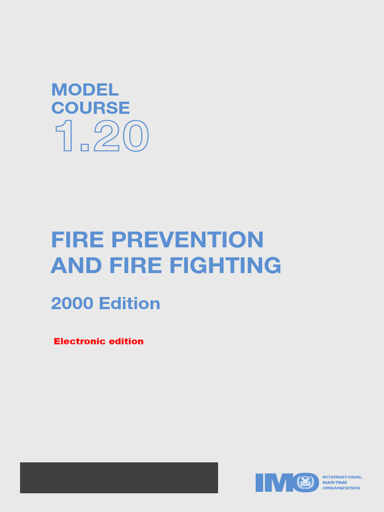 14 Model Course 1.20 Fire Prevention and Fire Fighting, 2000 Edition ...