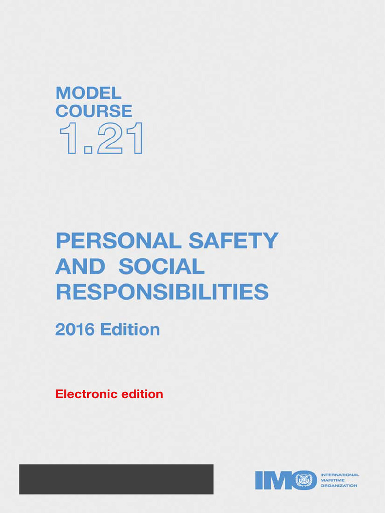 15 Model Course 1.21 Personal Safety and Social Responsibilities, 2016 ...