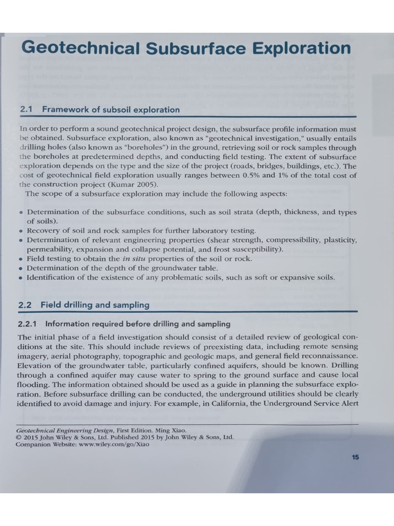 Subsurface Exploration Notes | PDF
