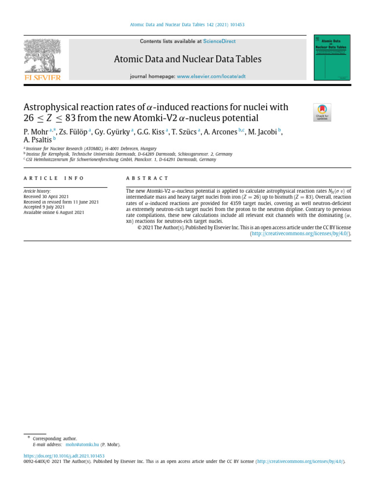 Atomic Data and Nuclear Data Tables | PDF | Nuclear Reaction | Neutron