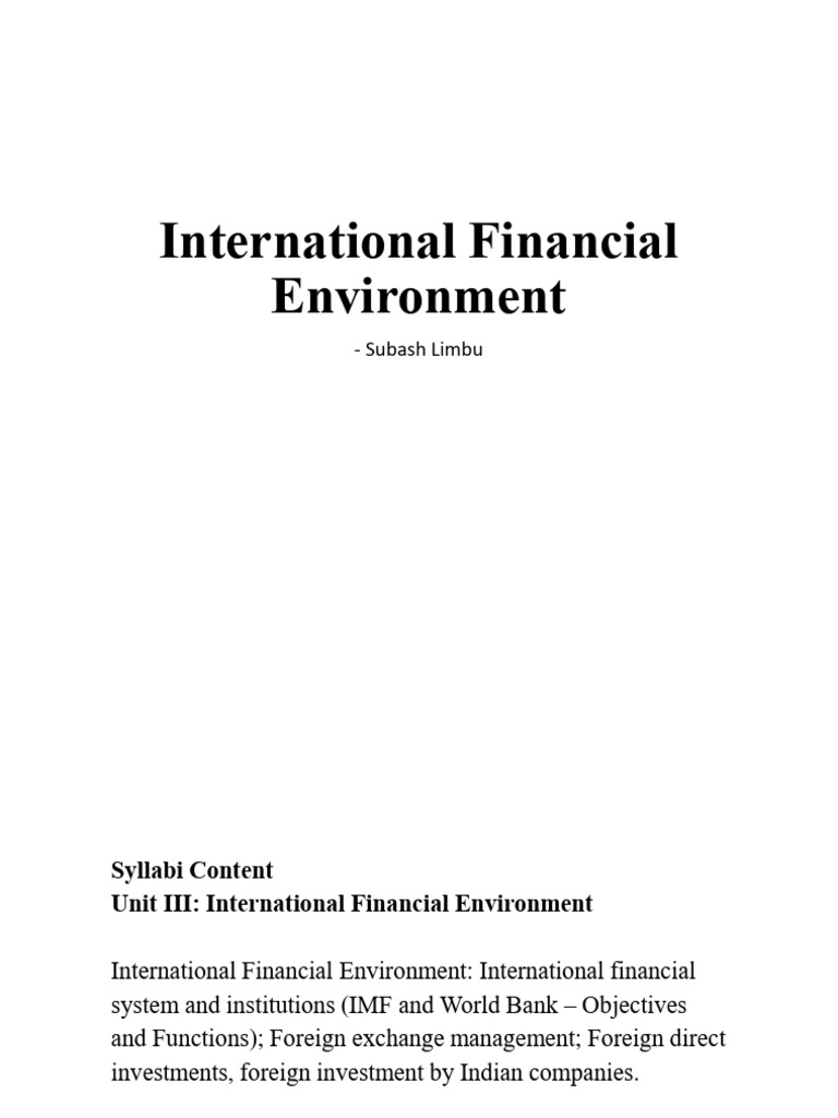 Unit III of International Business | PDF | Exchange Rate | Global ...