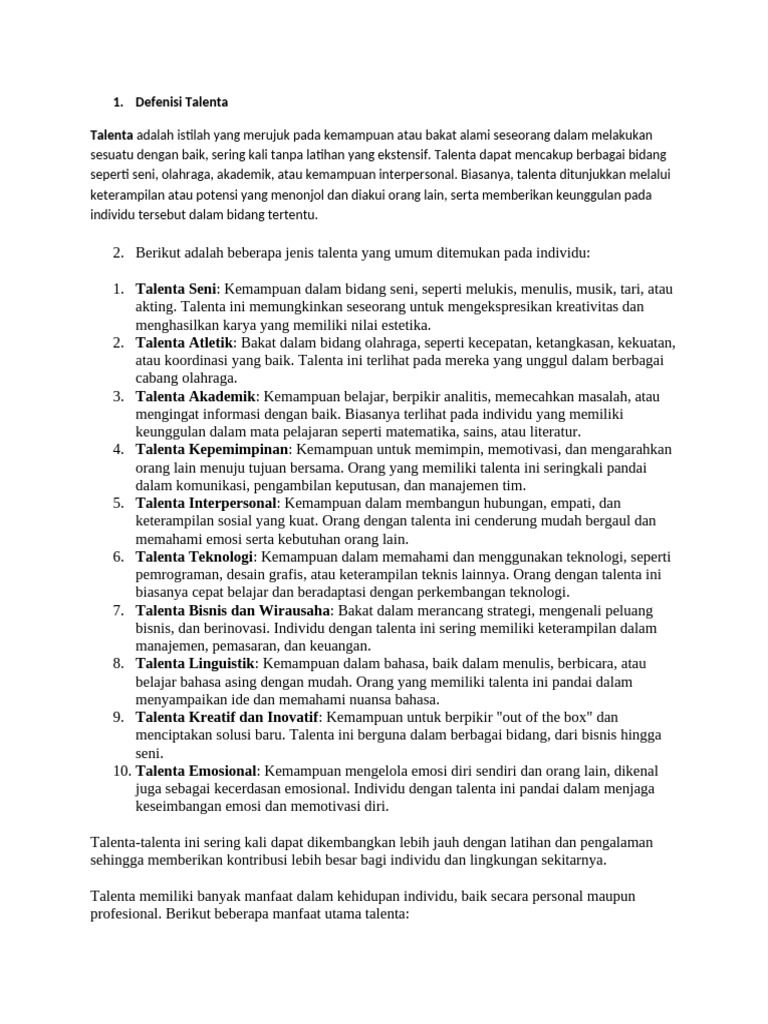 Evaluasi Sistem Asesmen Talenta Peserta Didik | PDF