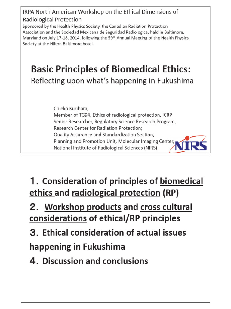 Basic Principles of Biomedical Ethics - Kurihara | PDF | Bioethics | Autonomy