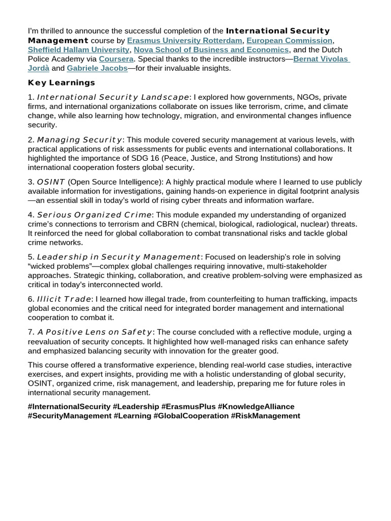 International Security Management | PDF | International Security ...