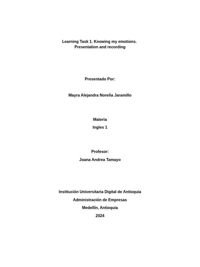 Ingles Presentracion Mayra Noreña | PDF