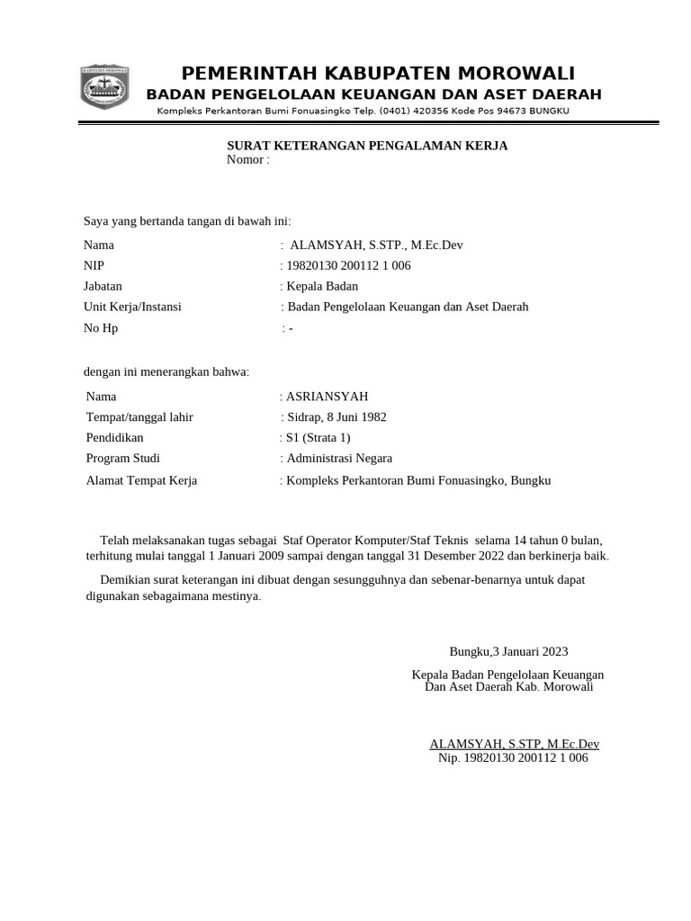 Pengalaman Kerja | PDF