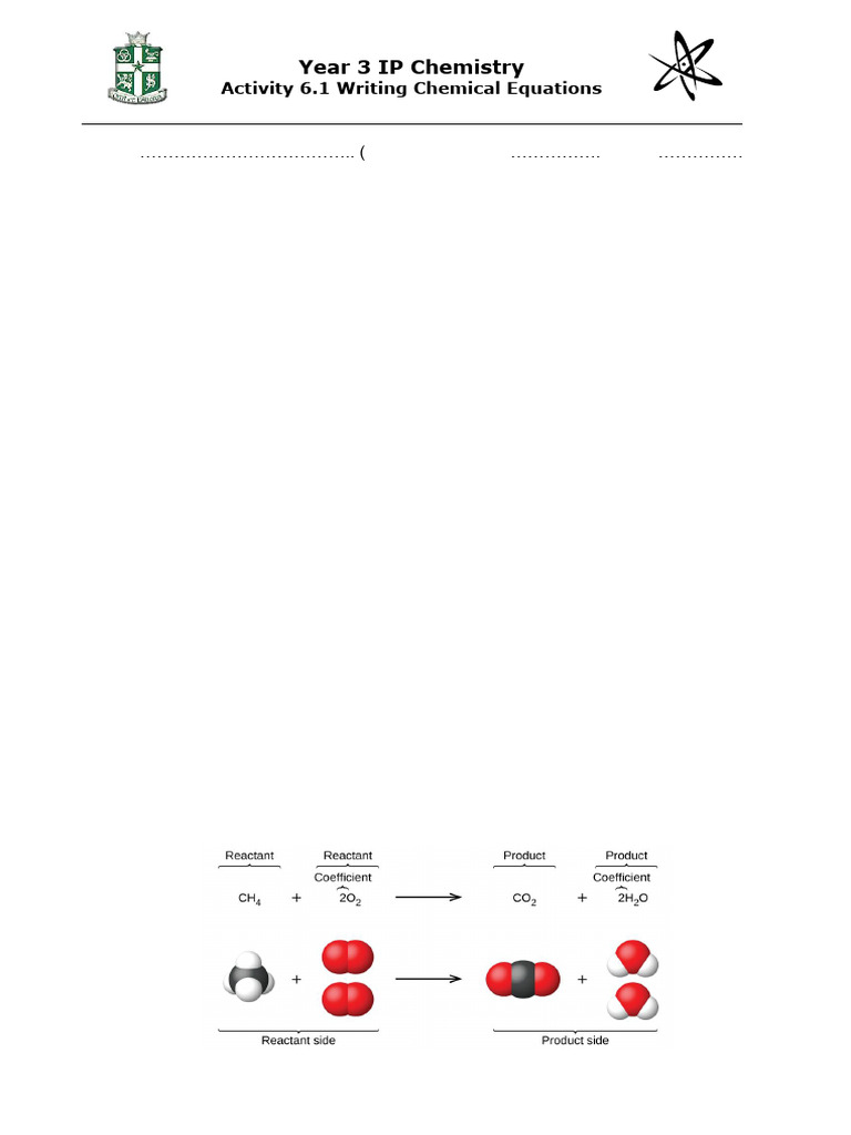Writing and Balancing Chemical Equations | PDF | Chemistry | Solubility