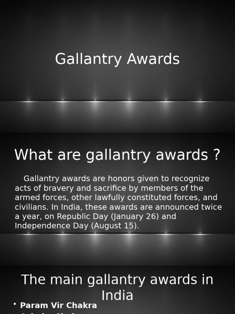 Overview of Gallantry Awards in India | PDF | Orders, Decorations, And ...