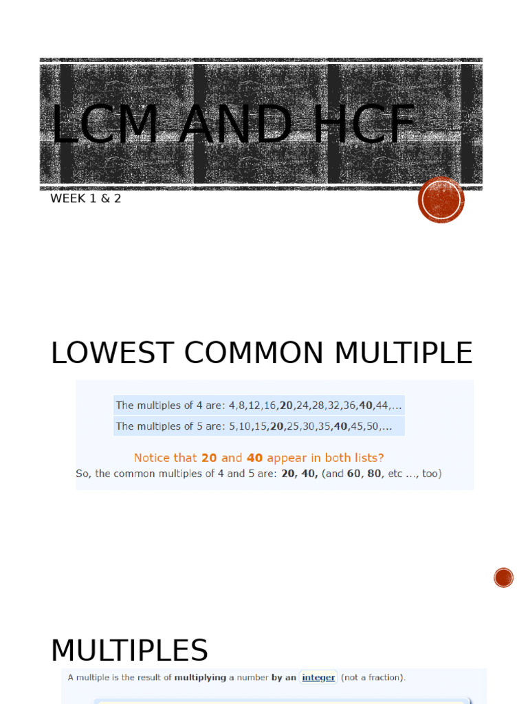LCM and HCF | PDF