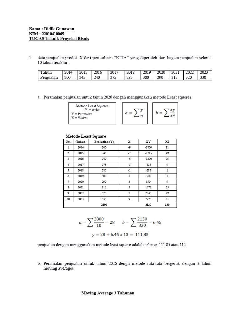 Tugas Teknik Proyeksi Bisnis | PDF