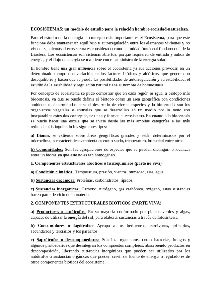 resumen | PDF | Ecosistema | Entorno natural