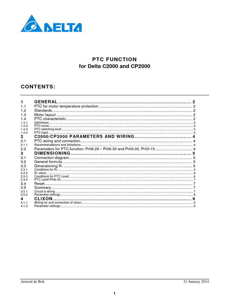 PTC Function for Delta C2000/CP2000 | PDF | Electrical Resistance And ...