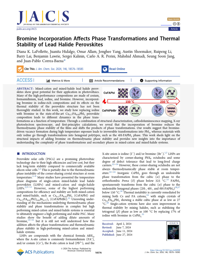 Bromine's Impact on Perovskite Stability | PDF | Scanning Electron ...