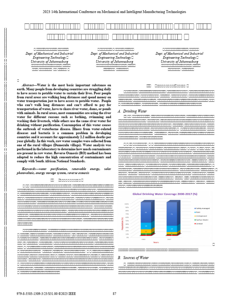 Estimation of Water Quality Indexes To Customize The Design of A Water Purifier System | PDF ...