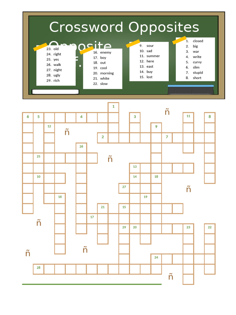 crossword-opposites-crosswords-fun-activities-games-grammar-drills-one ...