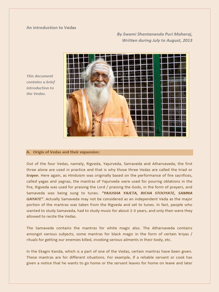 Introduction to the Vedas | PDF | Vedas | Upanishads