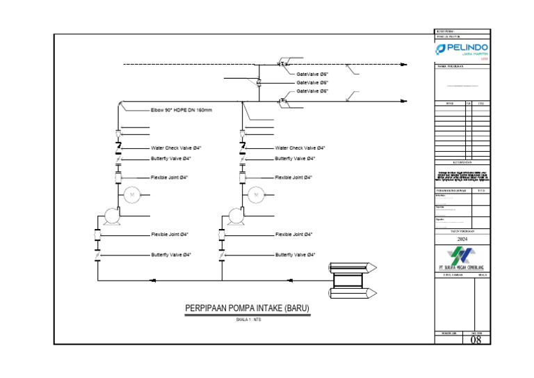 Perpipaan Pompa Intake (Baru) : (Existing) | PDF