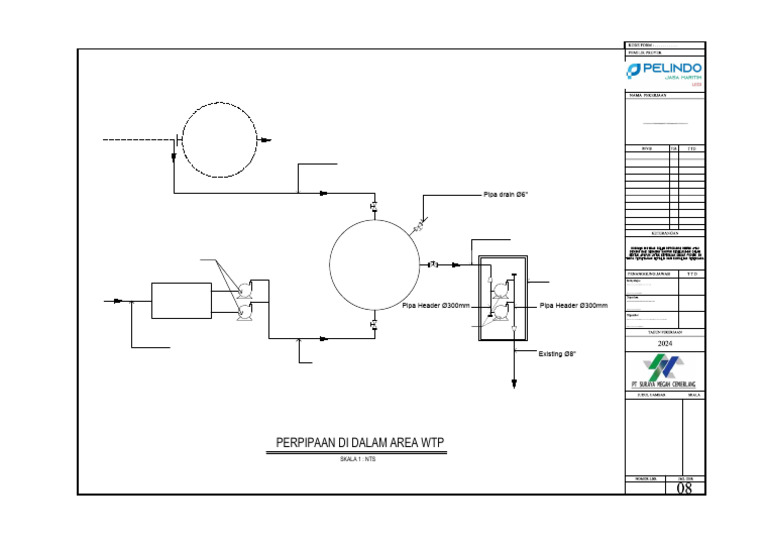 Perpipaan Di Dalam Area WTP: Skala 1: Nts | PDF