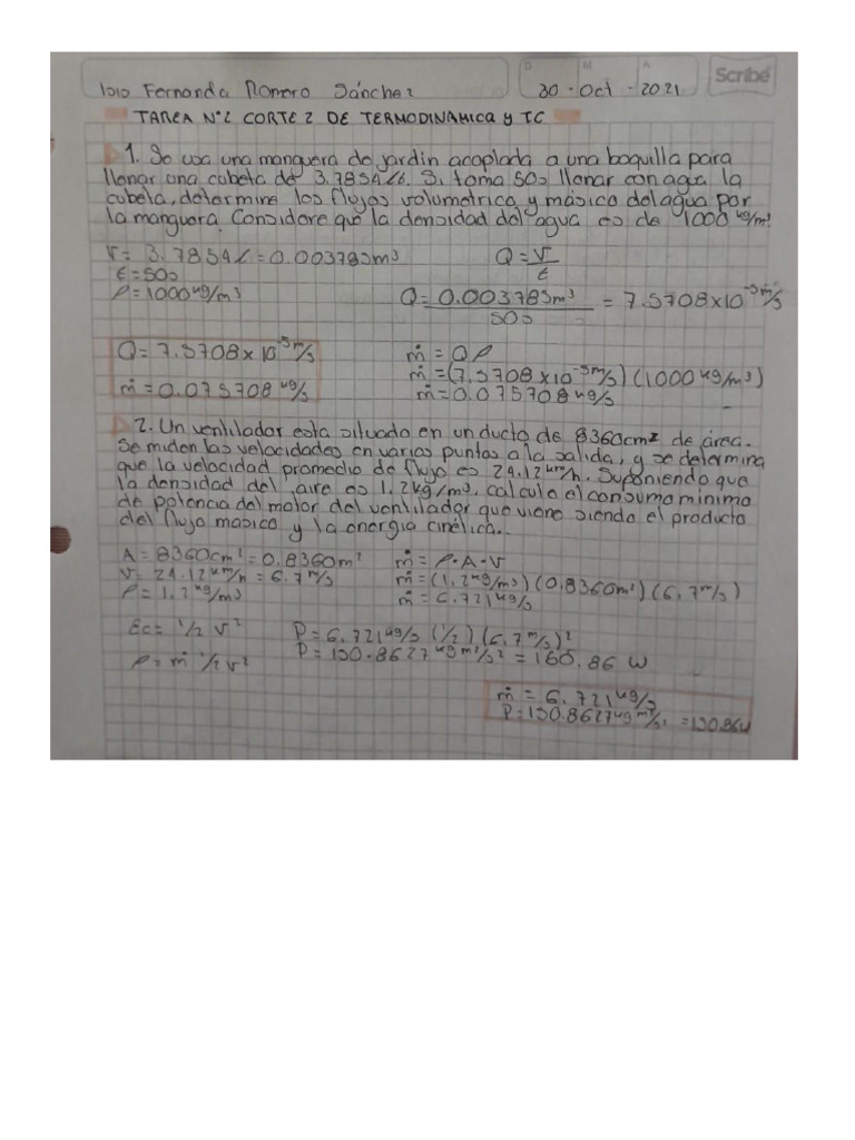Tarea N°2-Corte - 2-De Termodinamica & TC | PDF