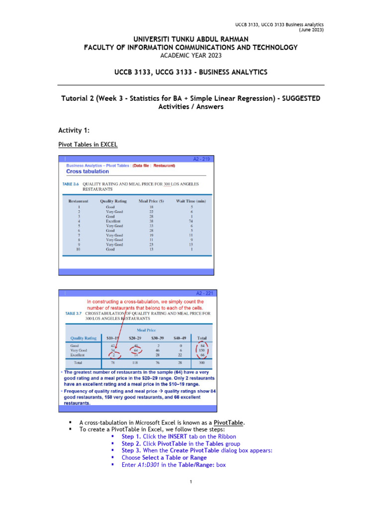 Tutorial_02_wk_3_-_Pivot_Tables-_Simple_Linear_Regression | PDF | Data Analysis | Applied ...