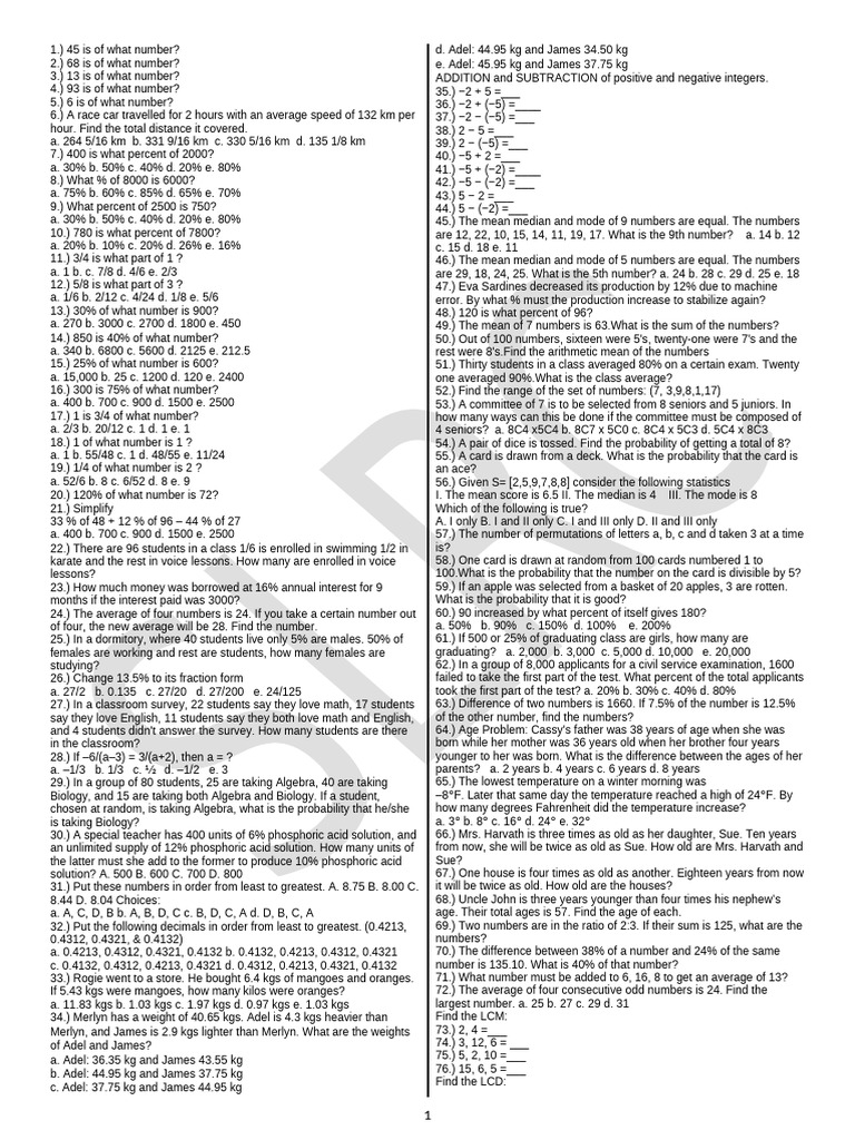 Math Leslie 255 Items (1) | PDF | Arithmetic Mean | Mathematics