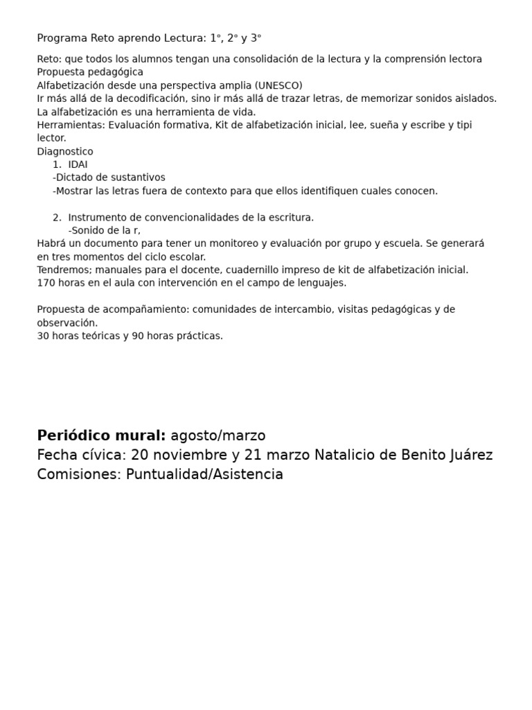 Reto Aprendo Lectura | PDF | Estudios de idiomas extranjeros