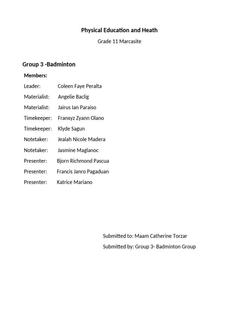 Physical Education and Heath | PDF | Self-Improvement