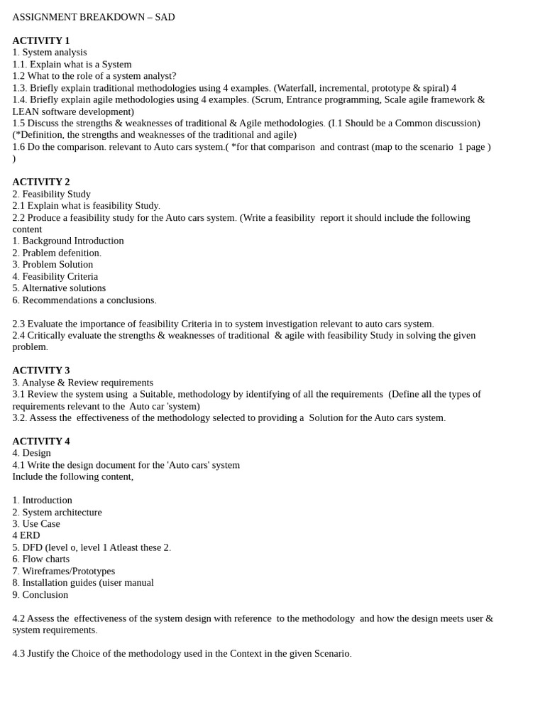 Assignment Breakdown | PDF | Software Development Process | Agile ... Assignment Breakdown | PDF | Software Development Process | Agile ...