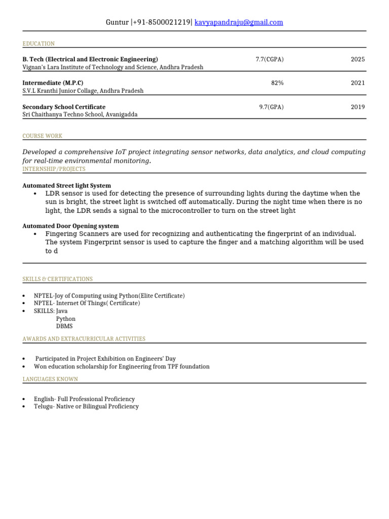 Aspire For Her - Power Resume - Fresher - Template | PDF | Computers ...