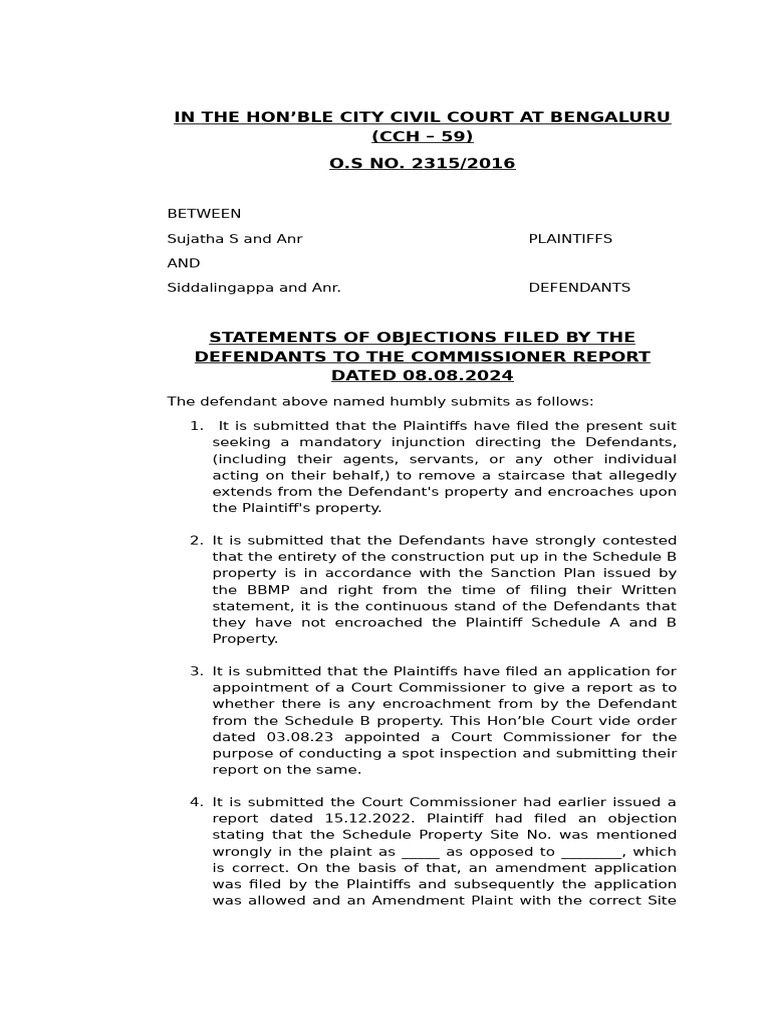 Objections to Court Commissioner's Report | PDF | Justice | Crime ...