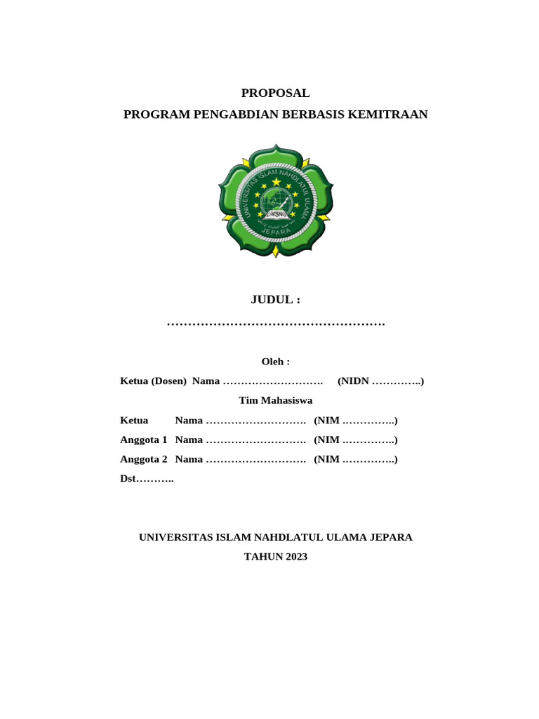 Template - Proposal Pengabdian Berbasis Kemitraan | PDF