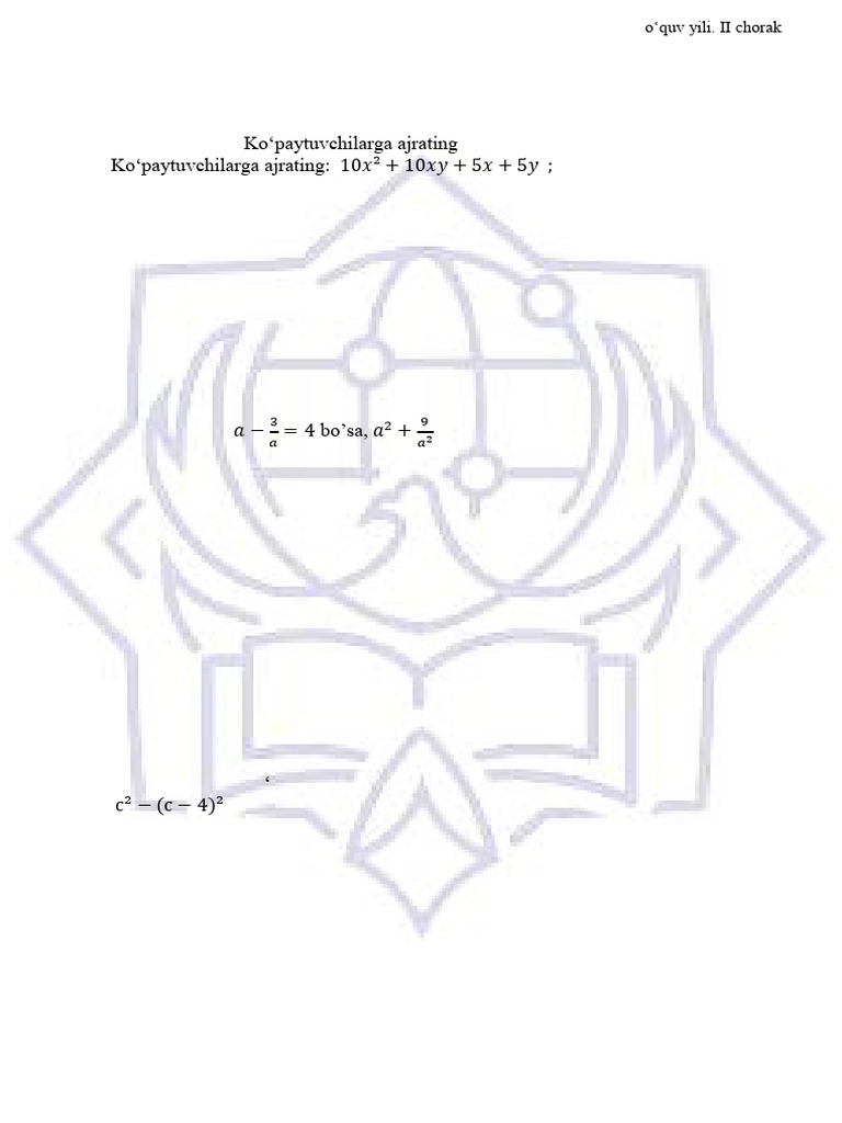 7-Sinf 2-Variant Algebra 3-BSB | PDF