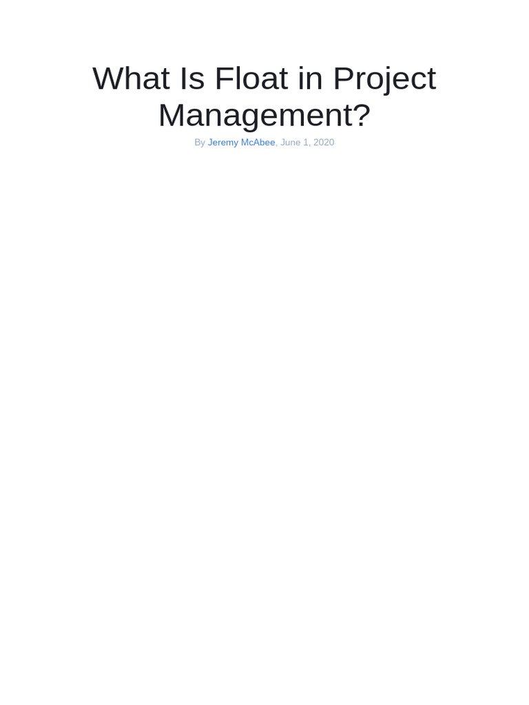 Float Total | PDF | Project Management | Business