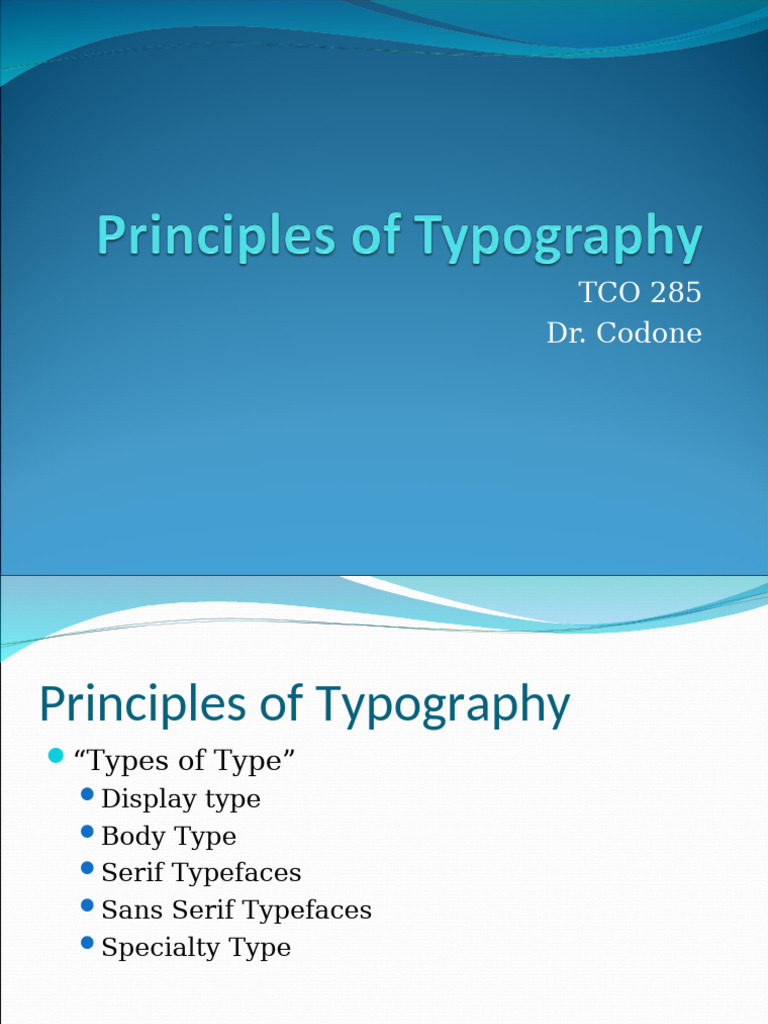 Principles Typography | PDF | Typography | Typefaces