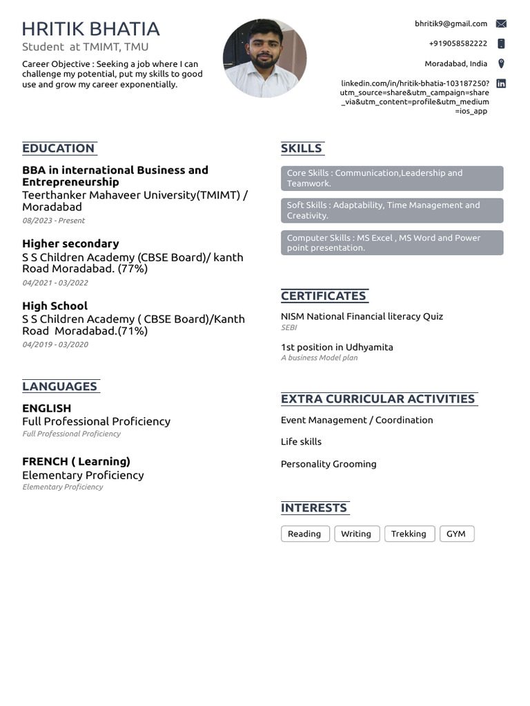 Hritik's Resume | PDF