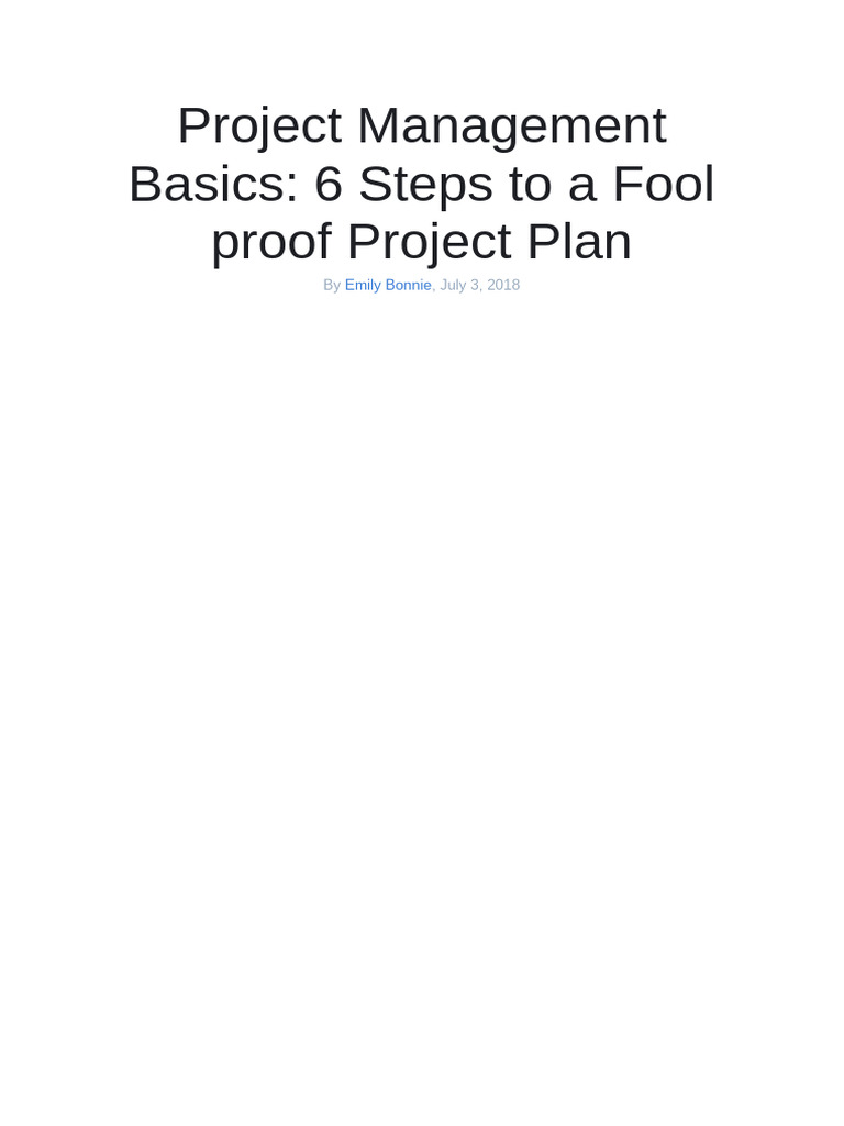 Fool Proof Project Management | PDF | Project Management | Goal