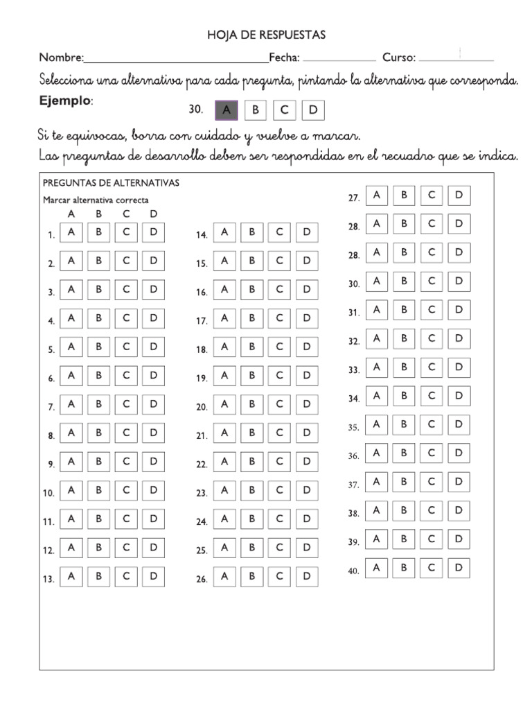 Hoja de Respuetas FINAL | PDF