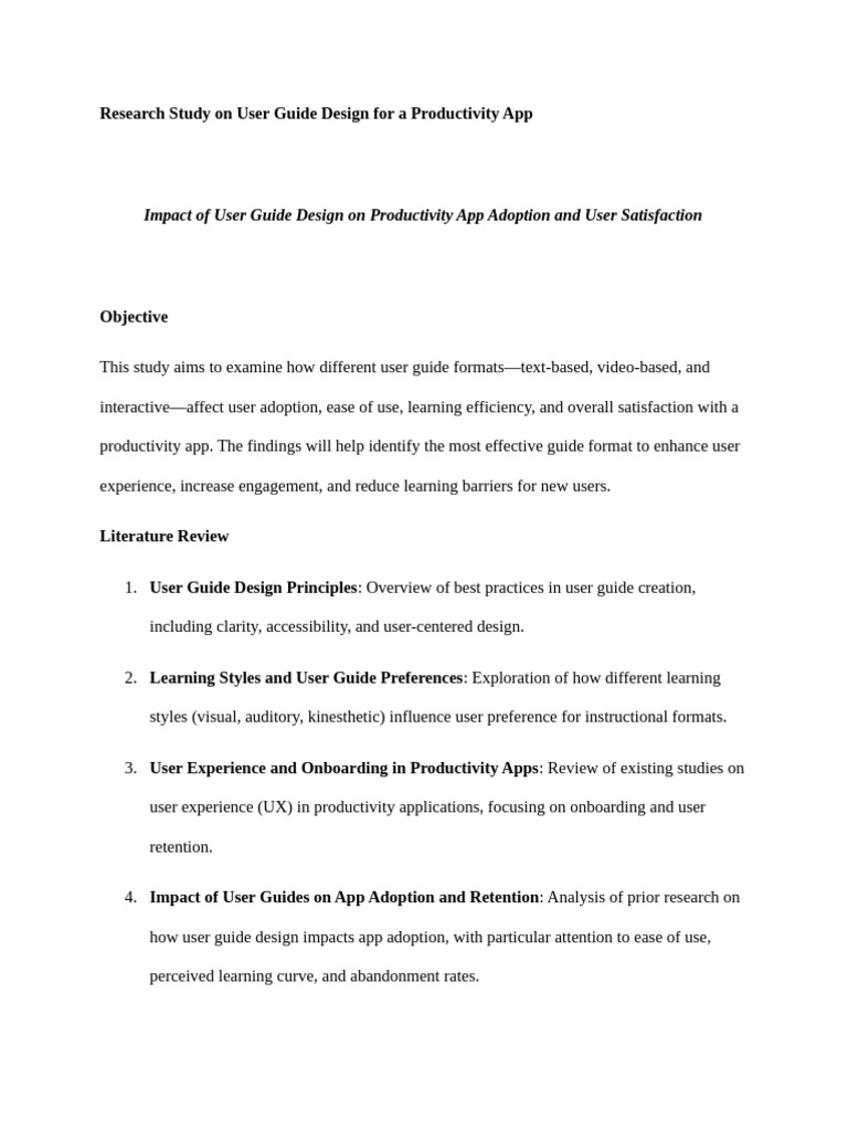 User Guide Design for Productivity Apps | PDF | Usability | Cognition