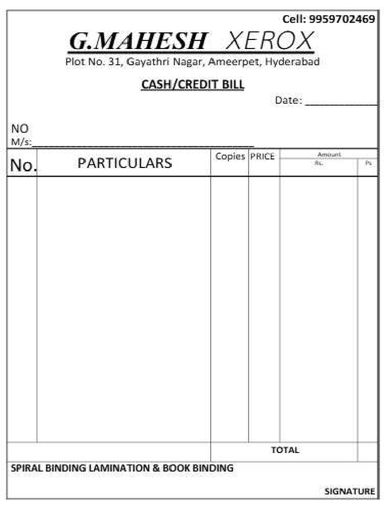 Cash Bill | PDF