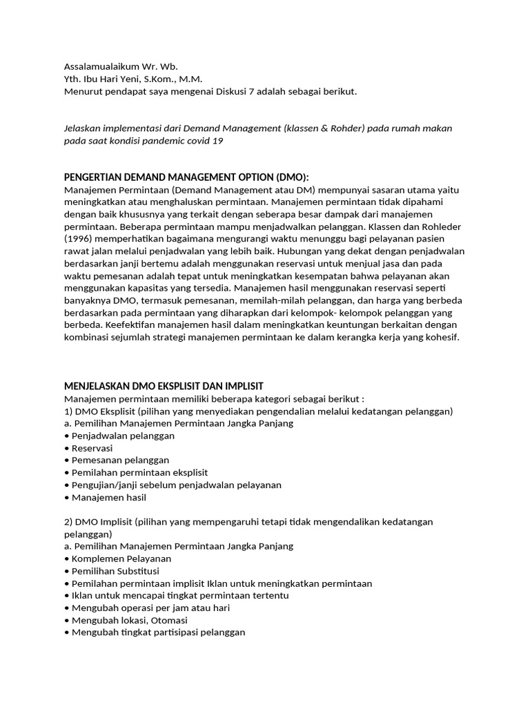 Manajemen Operasi Jasa | PDF