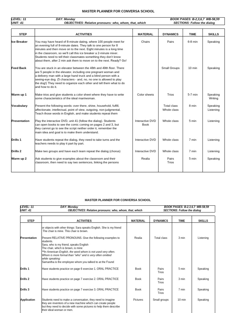 Book 11 Unit 41, Lesson Plan | PDF | English Language | Vocabulary