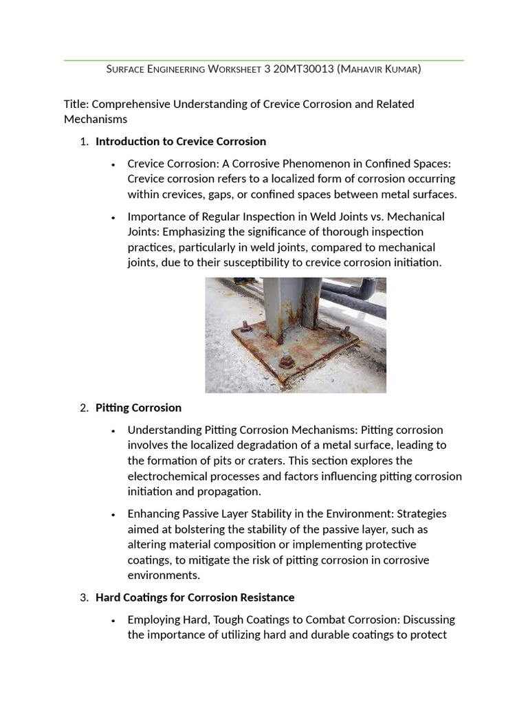 Worksheet1 20MT30013 | PDF | Corrosion | Fracture