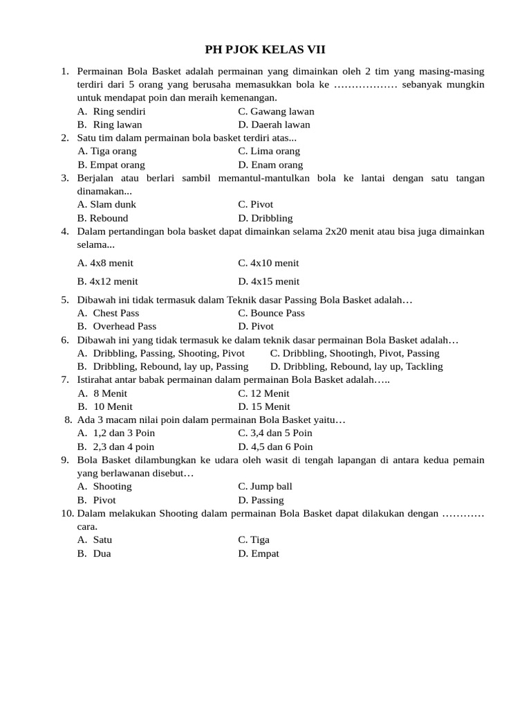 PH Pjok Kelas Vii Dan Kelas Viii | PDF