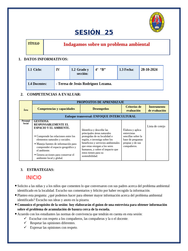 Sesion 25 Personal Social | PDF | Evaluación | Ciencias del comportamiento