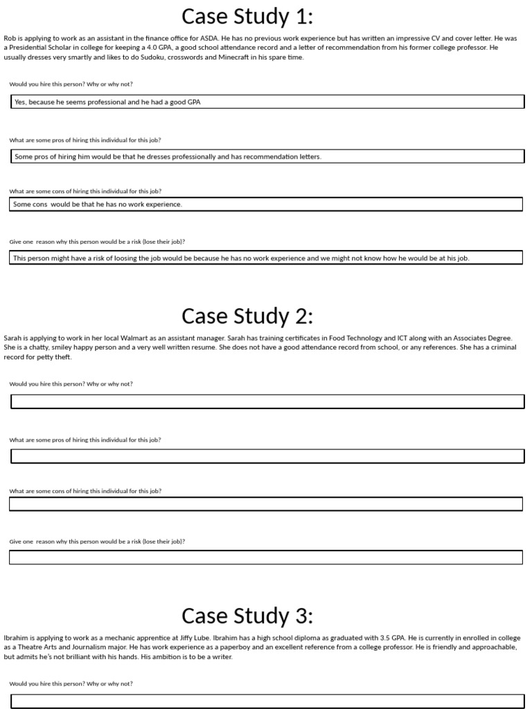 Employability Case Study | PDF | Career & Growth