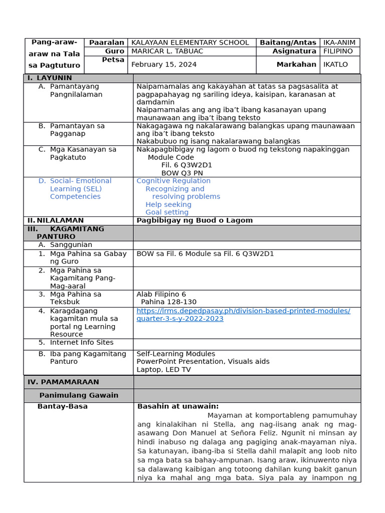 Dlp-Cot 3 Filipino | PDF