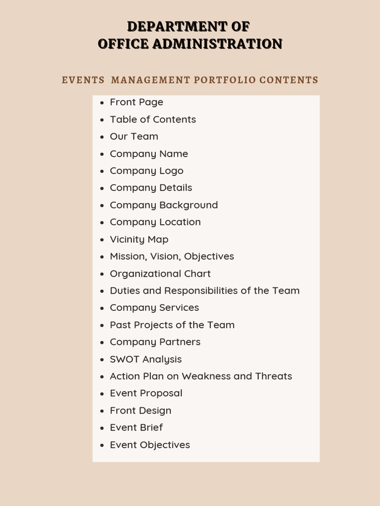 Events Management Portfolio Template | PDF