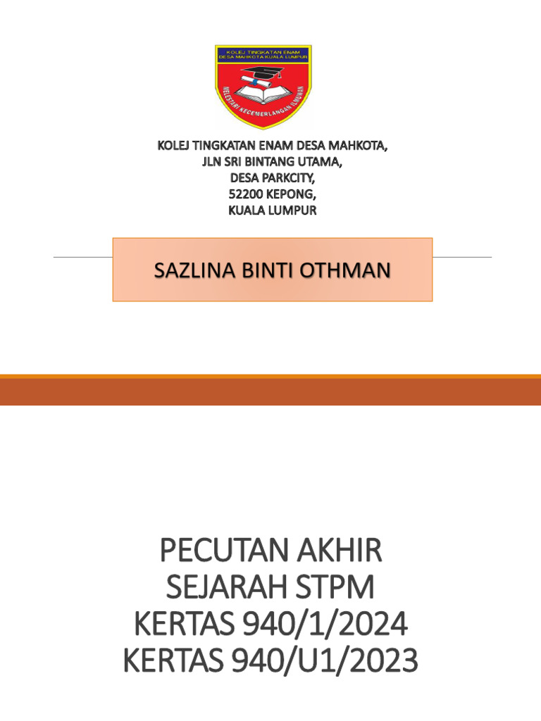 Saz Pecutan Akhir S1 U1 2024 KTEDM | PDF | Politik | Perjalanan