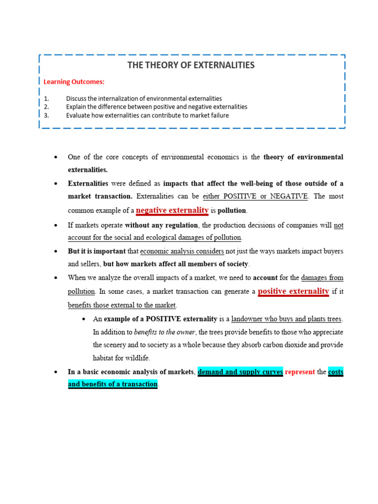 Understanding Environmental Externalities | PDF | Externality | Market ...
