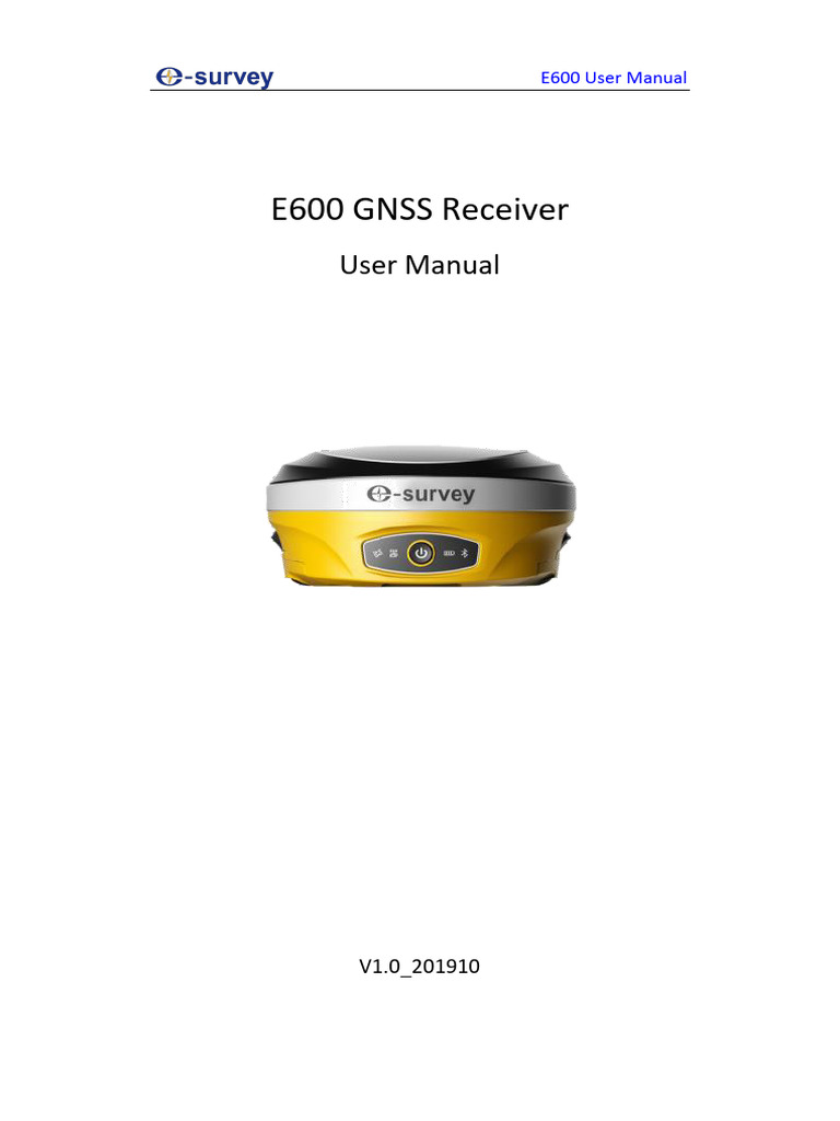 E600 GNSS Receiver User Manual | PDF | Computer Network | Calibration